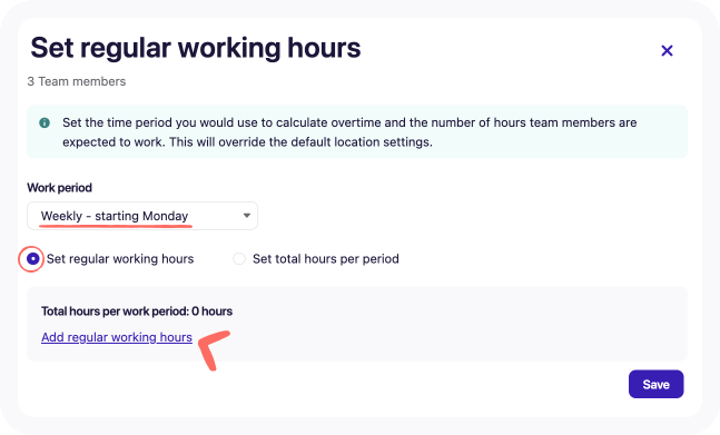 Set a team member's regular working hours – Deputy Help Center