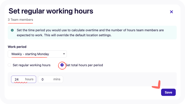 Set a team member's regular working hours – Deputy Help Center