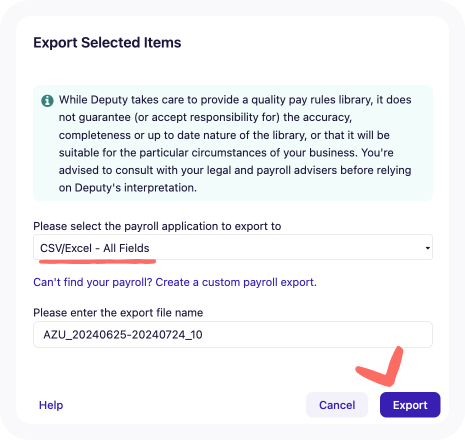 Export Timesheets as format CSV/Excel: All Fields – Deputy Help Center