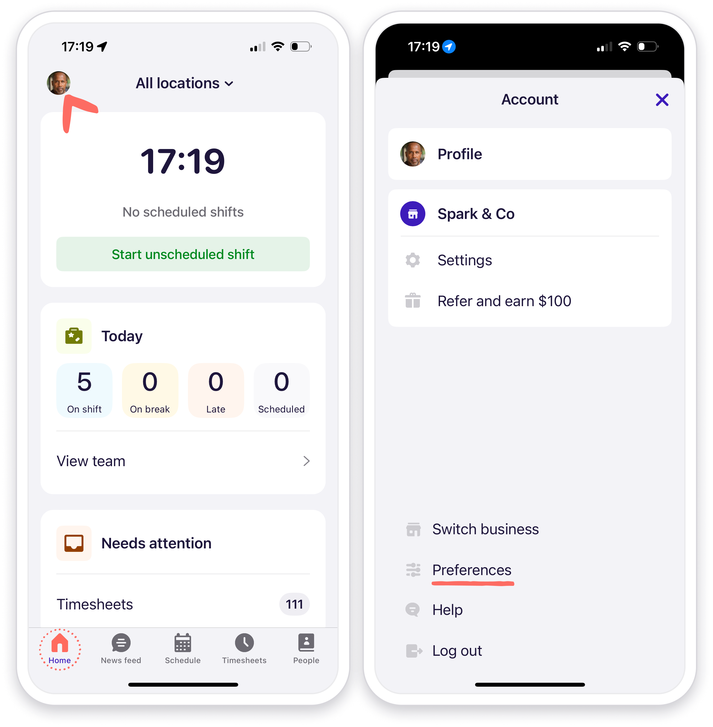 Managing preferences for viewing shift times on mobile across different time zones – Deputy Help ...