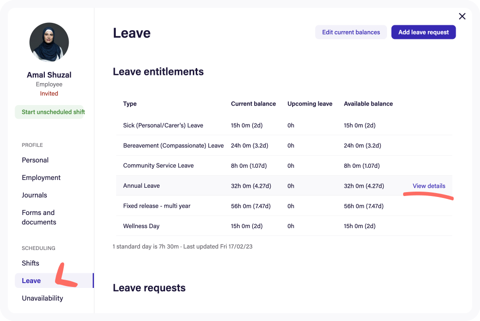 Managing your team members' leave balances (US only) – Deputy Help Center