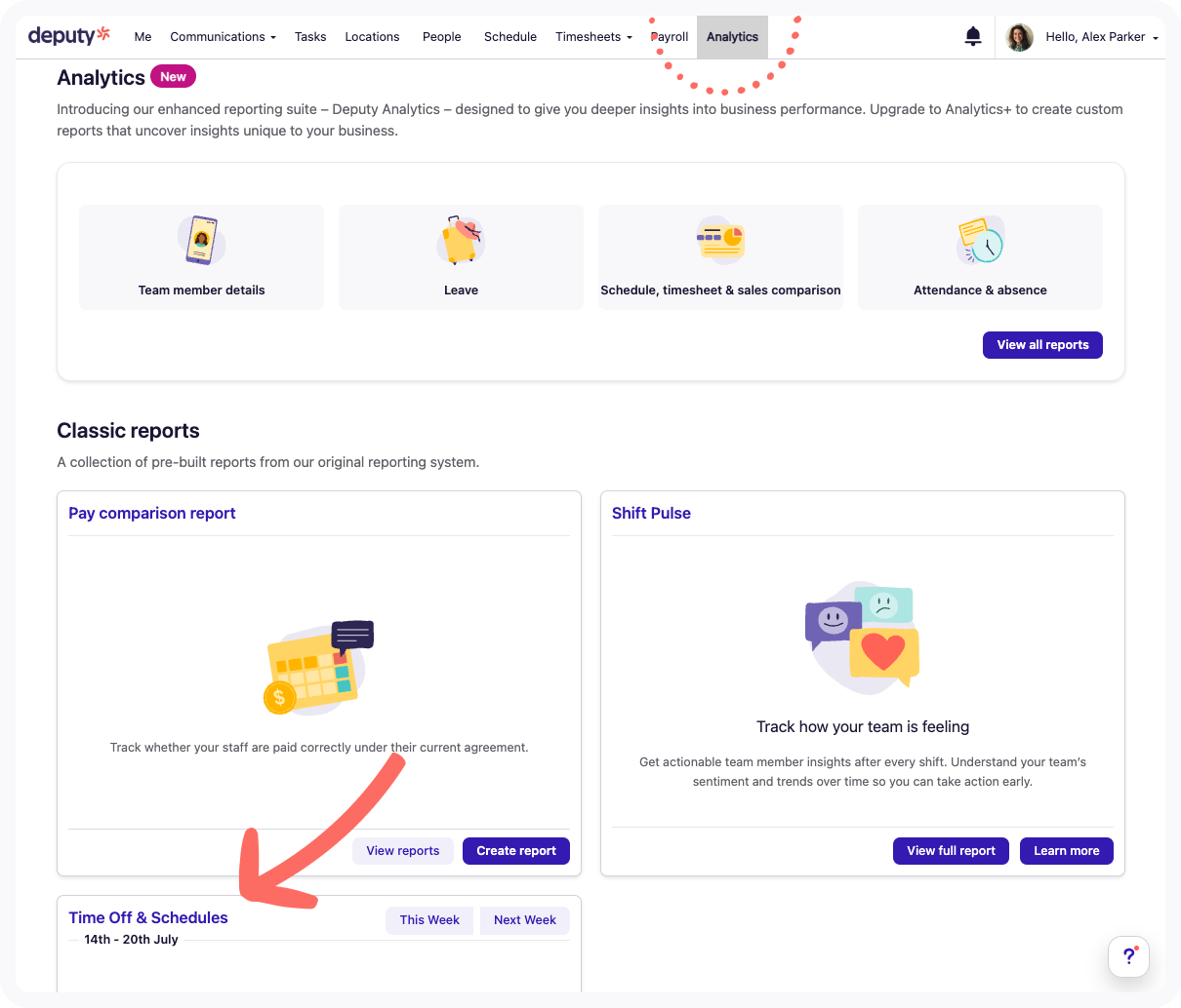 Time off and schedules report – Deputy Help Center