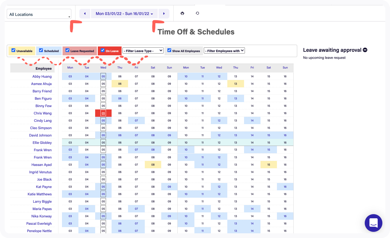 Time off and schedules report – Deputy Help Center