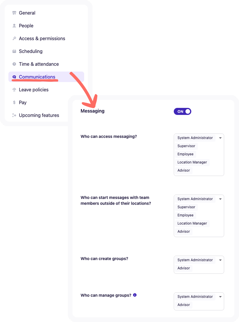 How to turn on Messaging and configure user permissions – Deputy Help Center