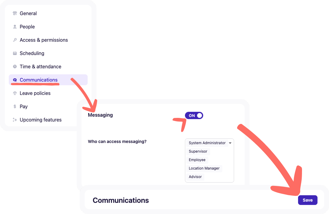 How to turn on Messaging and configure user permissions – Deputy Help Center