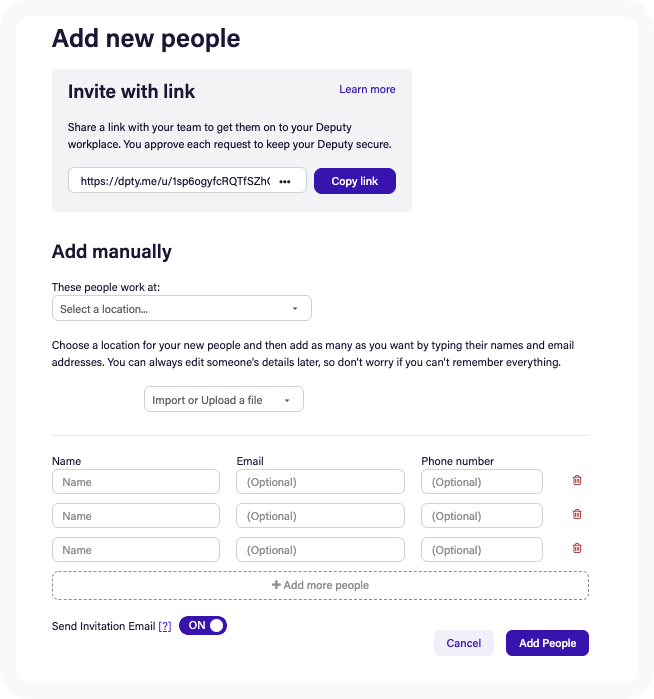 Adding team members – Deputy Help Center