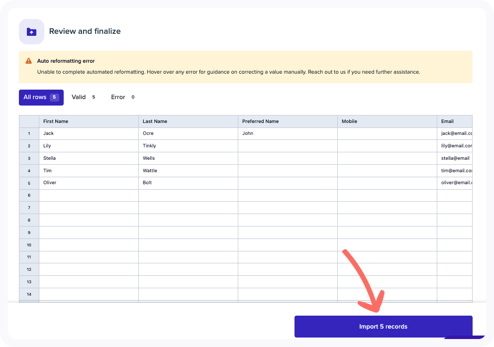 Bulk import or bulk update team member data – Deputy Help Center