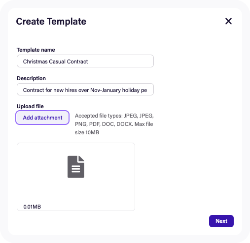 Managing signature templates to send documents to team members for ...