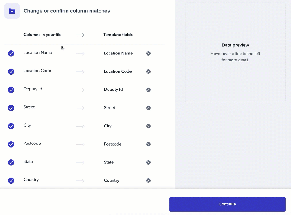 Bulk import or update of locations and areas – Deputy Help Center
