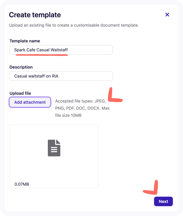 Managing signature templates to send documents to team members for ...