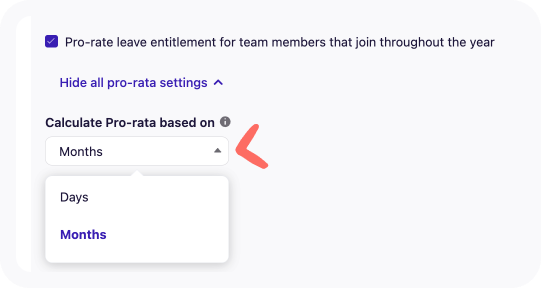 Set up a leave policy with pro-rata leave assigned for employees that ...