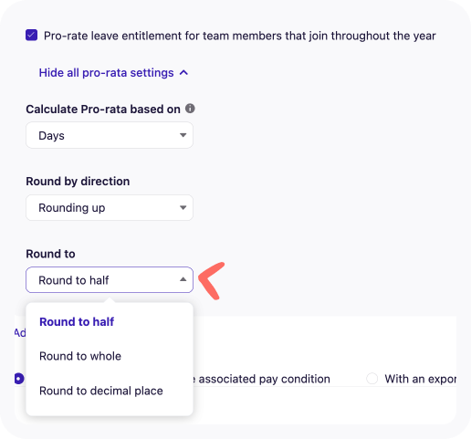 Set up a leave policy with pro-rata leave assigned for employees that ...