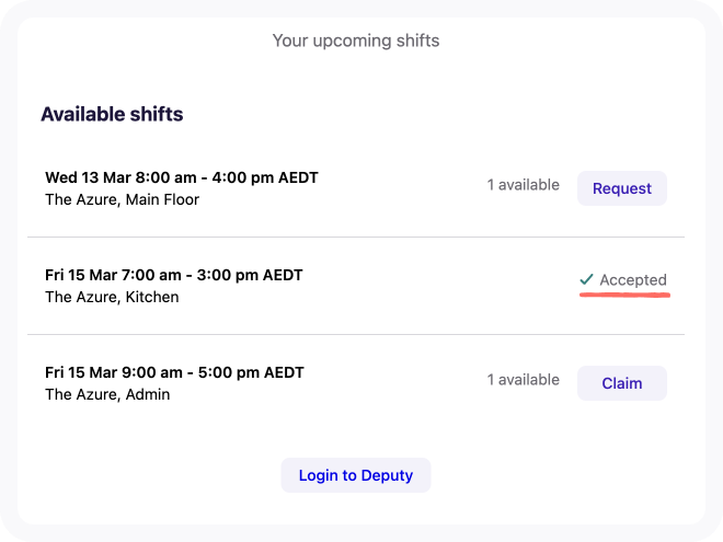 Open shifts – Deputy Help Center